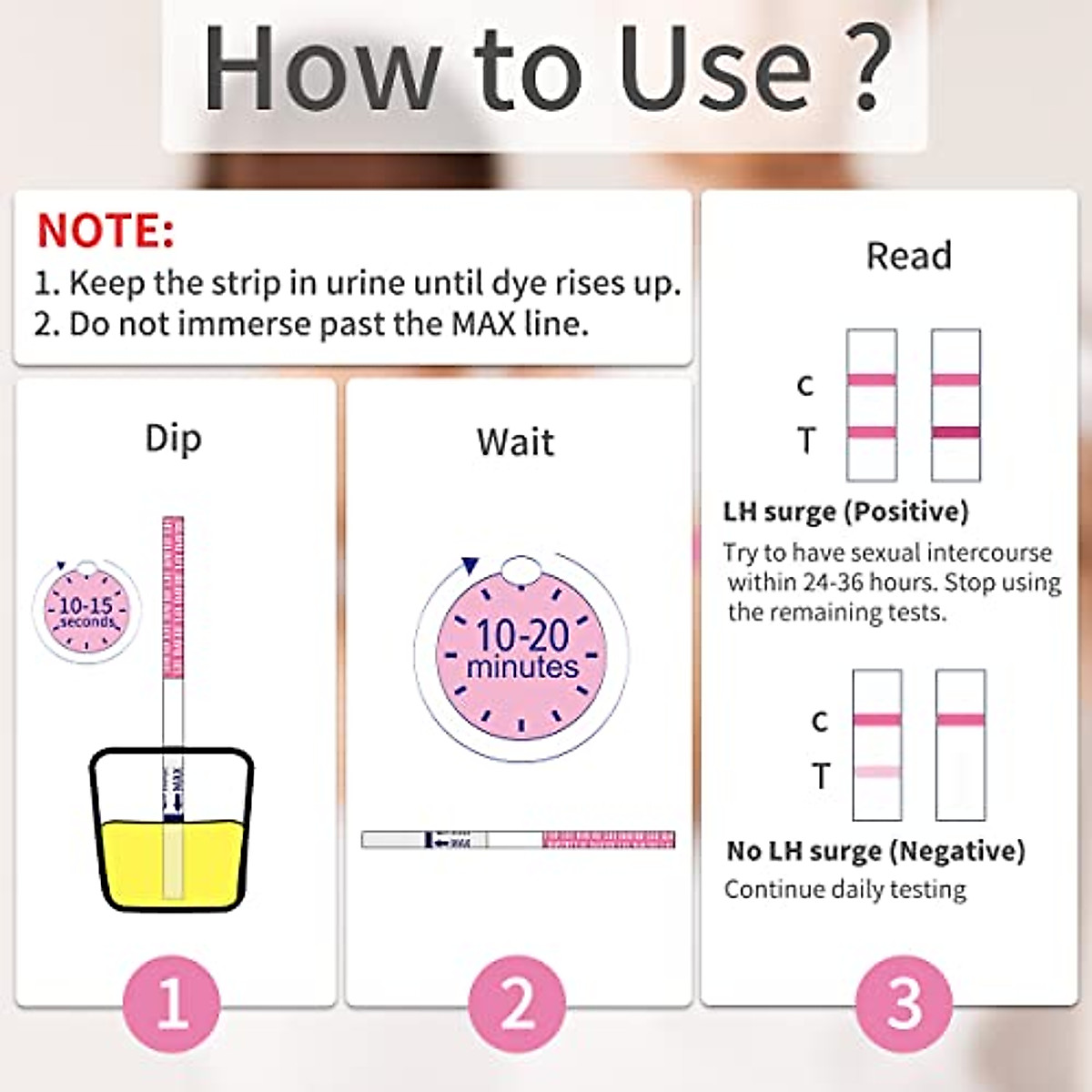 DAVID 50 Ovulation Test Strips, Ovulation Predictor kit, Fertility Test for Women, 50 Free Urine Cup, Fertility Tracker Kit, Accurate Results - 50 Count, LH Test, EXP 10-30-2023