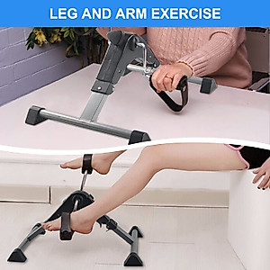 Icedeer Under Desk Bike Folding Pedal Exerciser for Seniors - Portable Mini Exercise Bike Foot Pedal Exerciser with Electronic Display for Legs and Arms Sitting Workout