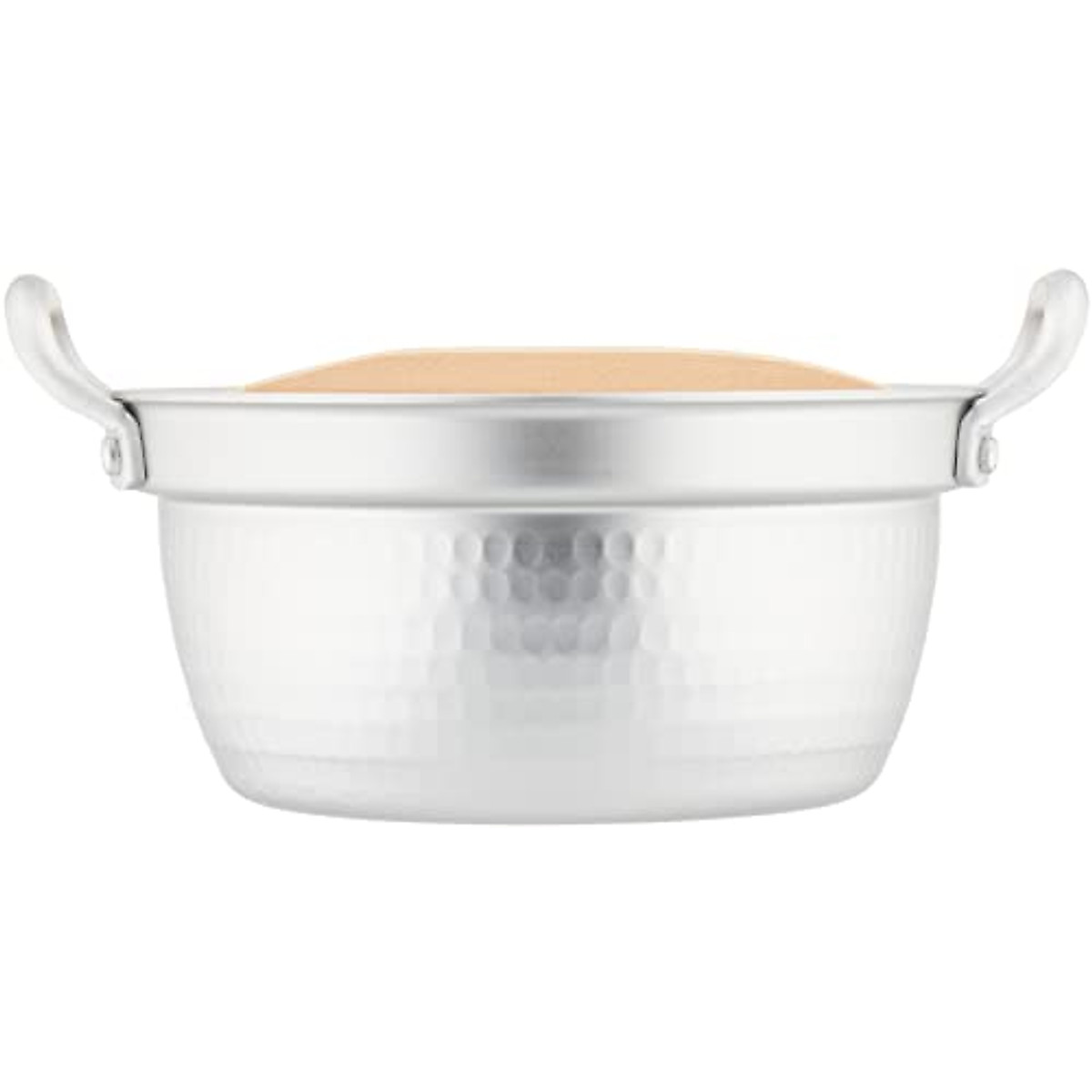 Hokuriku Aluminum Stepped Pot with Wooden Lid, Mansaden, 7.3 inches (18.5 cm), For Gas Fire, Made in Japan