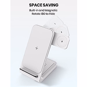 Wireless Charging Station for Apple, 3 in 1 Wireless Charger Stand for iWatch 7/6/SE/5/4/3/2, iPhone 13/12/11/X/8/SE Series, AirPods 3/Pro/2