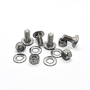 4pcs 710-0451 712-04063 736-0242 Stainless Steel Skid Shoe Bolts Carriage Bolts Nuts and Washers Kit Replacement MTD Snow Blower 784-5580 (5/16-18) 3/4"
