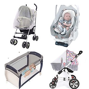 No-See-Ums Mosquito Net for Stroller Finest Holes Mesh 2000 Universal Size Stroller Bug Net, No Harmful Chemicals and Breathable for Stroller, Playpen & Car Seat Available in Grey or Coffee