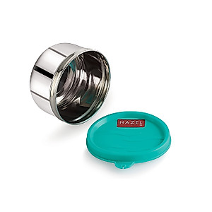 Hazel Stainless Steel Kitchen Containers Set of 6 | Storage Box for Kitchen & Tiffin Boxes | Air Tight Containers for Storage with Leak Proof Lid, 250 ML Each