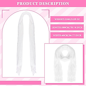 Suhine Blank White Bikini Cover up Wraps to Tie Dye, Full Cotton Summer Scarf Tie Dye Fabric(6 Pcs, Tassel)