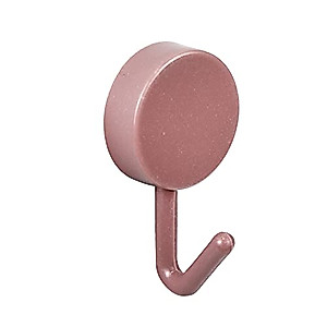 Xiaoyztan 50 Pcs Adhesive Wall Mount Small Hooks Decoative Cute Round Base Plastic Hooks for Keys Earpods Handkerchieves Caps Hats (Dark Pink)