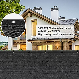 6'x50' Privacy Screen Fence, Cover Fabric Shade Tarp Netting Mesh Cloth - Commercial Grade 170 GSM, Fencing Mesh Shade Net Cover for Wall Garden Yard Backyard Indoor Outdoor Home Decoration(Black)