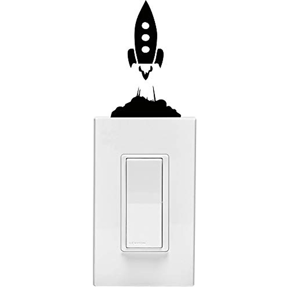Rocket Ship on Light Switch Children's Room's Vinyl Wall Decal (3 X 5 Inches)