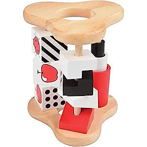 Constructive Playthings 5 1/2" H. x 6 1/2" W. x 5" D. Solid Rubber Wood Click Clack Busy Box Appropriate for All Ages