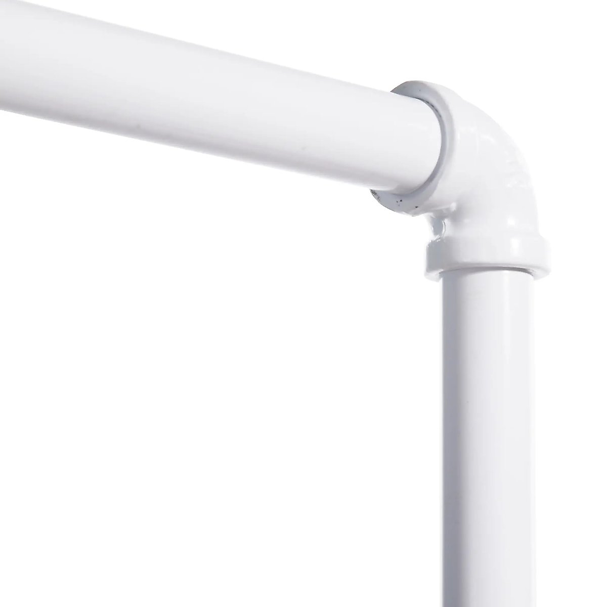Econoco Pipeline Adjustable Height | Ballet Bar | Vintage Rolling Rack | PSBBADJWTE |Gloss White