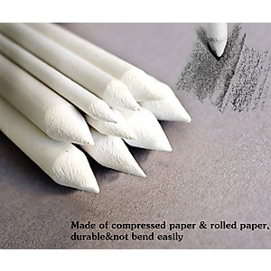 12 PCS Blending Stumps and Tortillions Paper Art Blenders with Sandpaper Pencil Sharpener Pointer for Student Artist Charcoal Sketch Drawing Tools