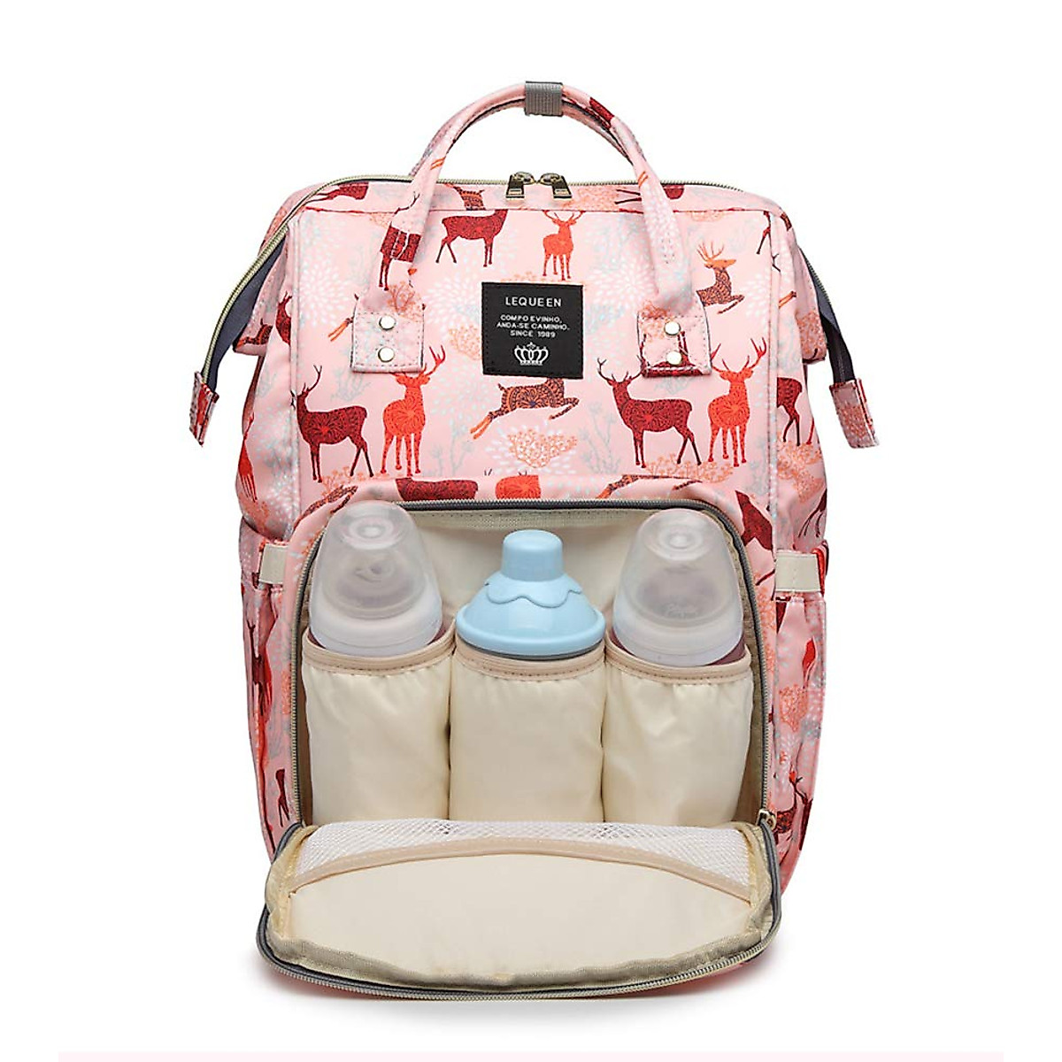 Starte Baby Diaper Bag Multi-Function Baby Diaper Backpack Nappy Bags,Waterproof Trave Backpack for Mom Dad Large Capacity Baby Bags(Deer,Blue)