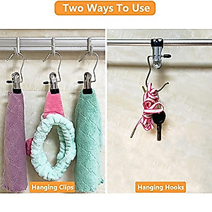 Boot Hangers for Closet, 12 Pack Hanging Clips Hook Clothes Pins for Laundry, Hanger Clips Towel Clips Boot Organizer for Home and Travel, Clothespins Clip Hangers for Pants Hats Socks Gloves