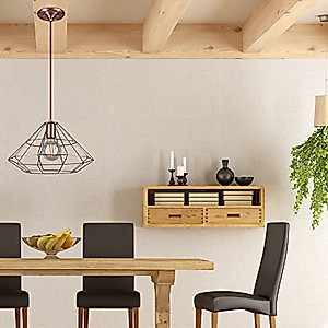 Novogratz x Globe Mahek 1-Light Cage Pendant, Copper, Satin Finish 65218