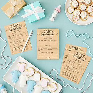 Sparkle and Bash 50 Sheets Baby Shower Prediction and Advice Cards for Gender Reveal Games, Party Activity (5x7 in)