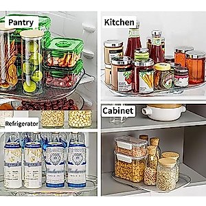 Lazy Susan for Refrigerator, Lazy Susan for Refrigerator Rectangular, Square Lazy Susan Turntable Organizer, Rectangular Turntable for Refrigerator