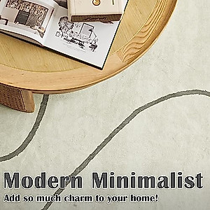 jinchan Area Rug 3x5 Abstract Rug Grey Gray Rug Aesthetic Minimalist Rug Entryway Indoor Floor Cover Print Carpet Thin Rug Modern Rug Lightweight Kitchen Living Room Bedroom Dining Room Office