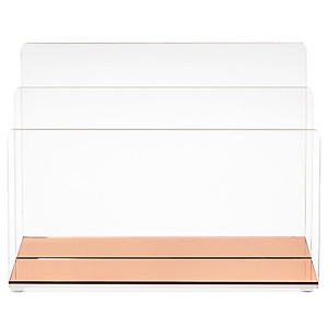 Clear Acrylic File Organizer with 2 Slots, Office Desk Paper, Mail, and Letter Sorter (9 x 5 x 7 in)