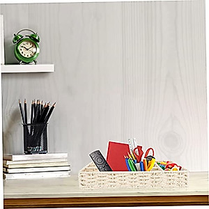 DOITOOL 3 Pcs Four Grid Storage Basket Can Organizer for Cabinet Key Storage Box Woven Storage Basket Desktop Storage Containers Woven Box Containers Coffee Station Organizer Beige Books