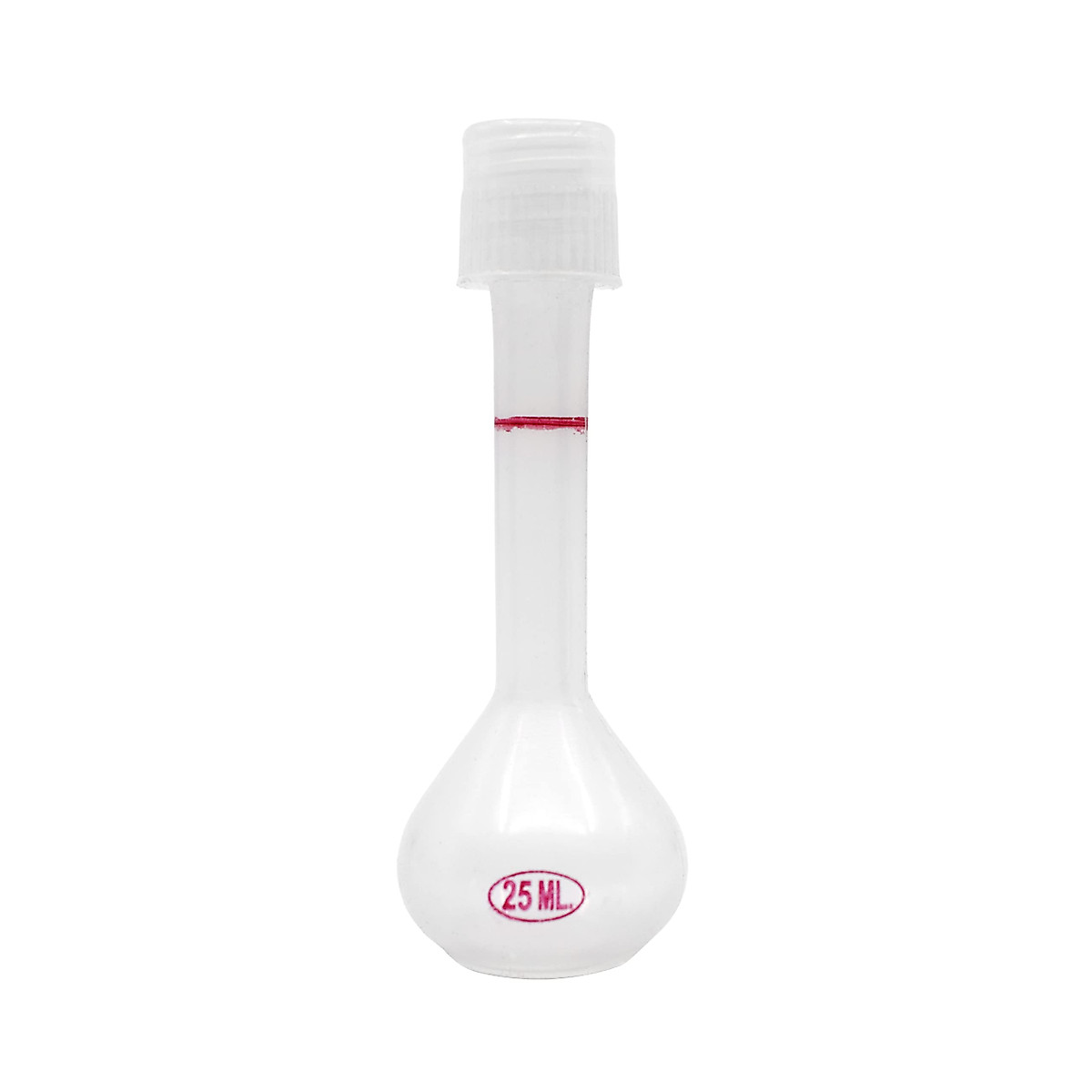 EISCO Volumetric Flask, 25mL - Chemical & Heat Resistant Polypropylene, with Screw Cap - Autoclavable