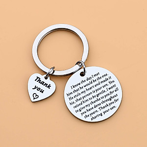 LQRI Mother-In-Law Keychain Daughter in Law to My Future Mother in Law Gift I Knew The Day I Met Him That He Would Be The One Keychain Wedding Gift Jewelry for Mom (sliv)