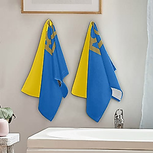 xigua Towels Ukrainian Flag Kitchen Towels 100% Cotton Soft & Absorbent Towels for Bathroom Thick Plush Hand Towel Beach, Pool, Gym, Yoga Quick Dry Towel Set 28.3x14.4in