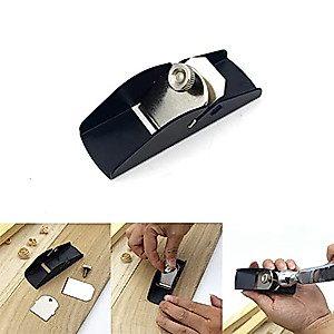 Mini Trimming Planer, Hand Planer, DIY Model Making Tool Woodworking Pocket Plane Hand Adjustable for Woodworking/Trimming/Wood Planing, Surface Smoothing(Black)