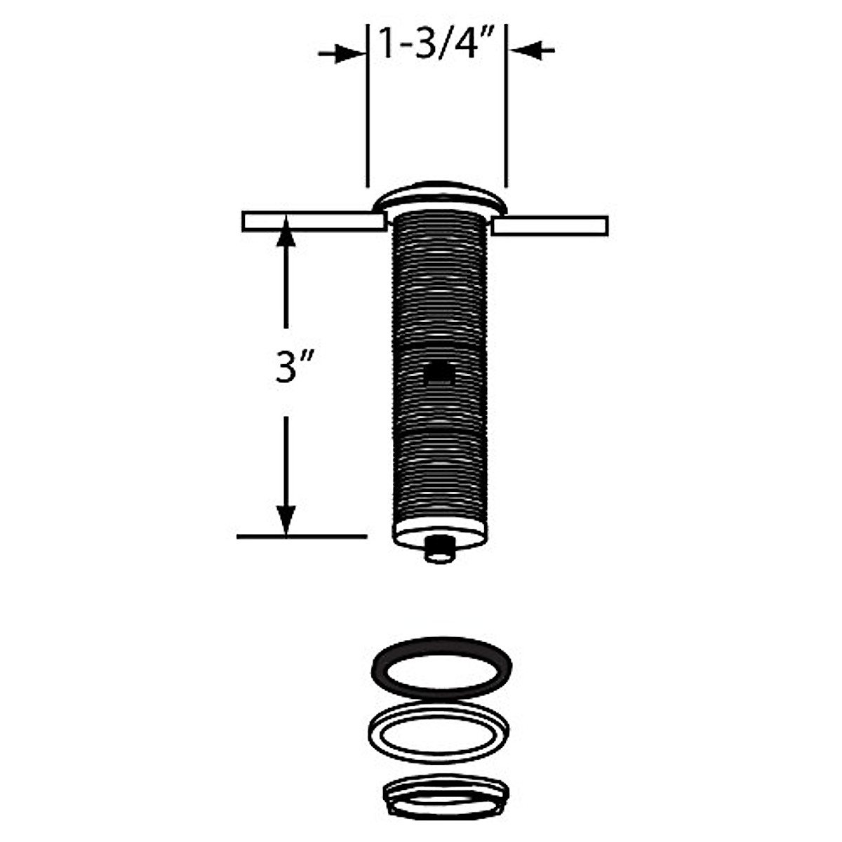 Westbrass ASB-B3-01 Sink Top Waste Disposal Replacement Air Switch Trim Only, Flush Button, Polished Brass