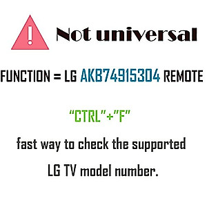 AKB74915304 Replacement Remote for lg tv 32LH570B 49LH570A 43LH5700 55LH5750 55LH575A AGF76631053 43LH570A 49LH5700 32LH550B 43LH5500 43LH5700-UD 43LH570B 49LH5700-UD with GP Alkaline 2 pcs Batteries