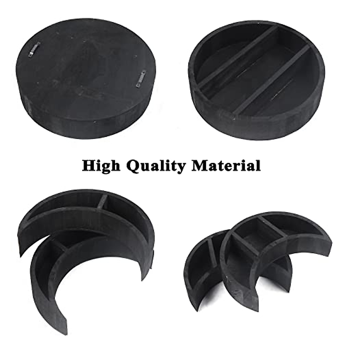 5 Pcs 10" Wall-Mounted Moon Phase Shelf Set, Solid Wood, Bed Sofa Wall Decor Storage Rack, Boho Moon Decors Crystal Display Shelf, Crescent Floating Shelves, Witch Gift