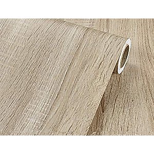 Light Grey Rustic Wood Grain Film Wall Paper Dresser Shelf Drawer Liner Vinyl Covering Table Desk Sticker,15.8inch by 79inch