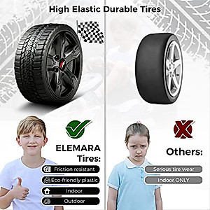 ELEMARA Electric Go Kart for Kids, 12V 2WD Battery Powered Ride On Cars with Parent Remote Control for Boys Girls,Vehicle Toy Gift with Adjustable Seat,Safety Belt,USB Port for Age 3-8,Carbon Black