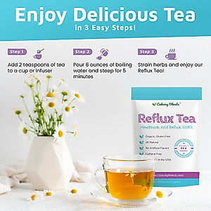 Calming Blends Acid Reflux Loose Leaf Tea | Acid Reflux, Heartburn & Indigestion | Caffeine-Free | 36 Cups