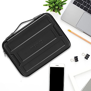 MOSISO Hard Shell Laptop Shoulder Bag Compatible with MacBook Air 13 M2 A2681 A2337 A2179 A1932/Pro 13 M2 M1 A2338 A2251 A2289 A2159 A1989 A1706 A1708, Heavy Duty Shockproof Carrying Case, Black