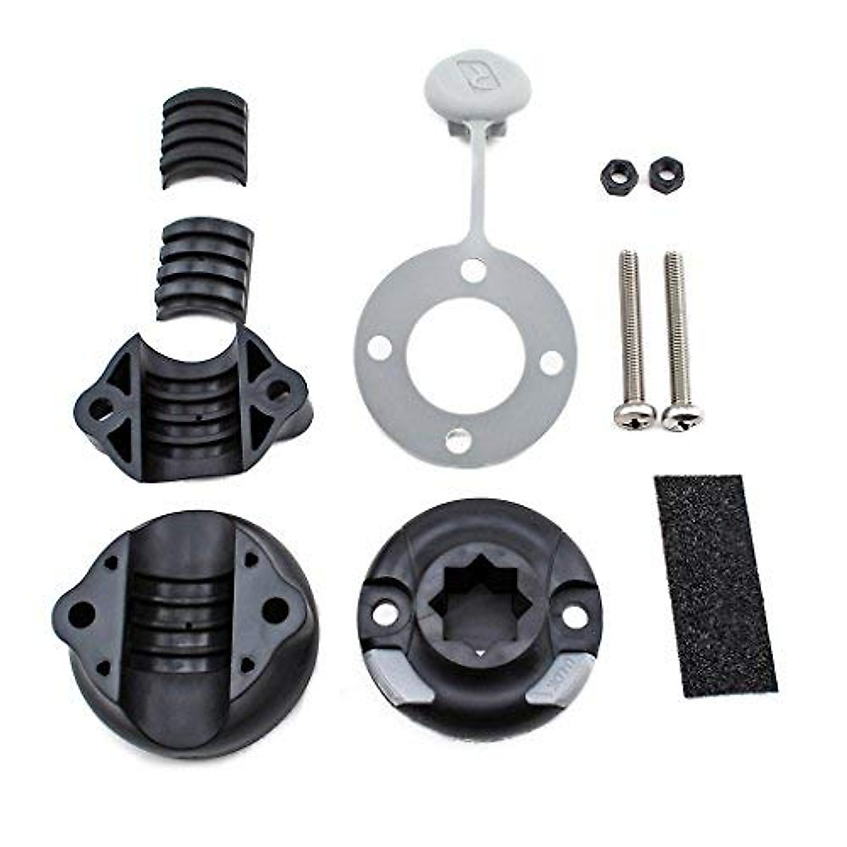 RAILBLAZA Kayak RailMount for 19-25mm (.75-1in) Round or Square Rails with Self-Adhesive Grip Tape for Easy Installation, (Black)