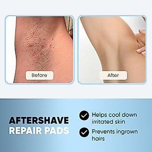 Ingrown Hair Pads Razor Bump Stopper Eliminate Ingrown Hair Strawberry Legs Butt Acne Soothe Bumps Scars Irritation Rashes Shaving Remedy Gentle Exfoliating Treatment Wipes After Shave Bikini Bump