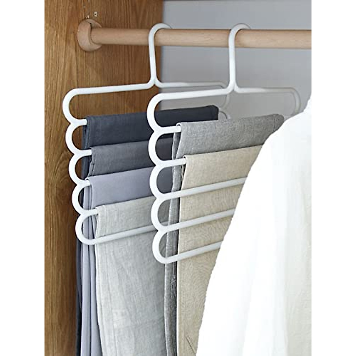 Clothes Hangers Suit Clothes Hangers Suit Hangers 1pc Multifunction Pants Hanger for Sweaters,Coat,Jackets,Pants,Shirts,Dresses Spa (Color : White, Size : One-Size)