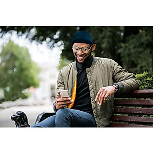 2Pcs Wave Cap Silky Stocking Wave Caps for Men, Good Compression Over Durag (Black+Navy Blue)