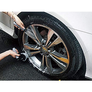 Aaskuu 2 Pcs Steel and Alloy Wheel Cleaning Brush, Rim Cleaner for Your Car, Motorcycle or Bicycle Tire Brush Washing Tool