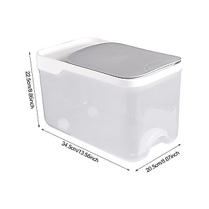 Xiaokeis Rice Dispenser 5KG Rice Bin with Measuring Cup Cereal Dispenser Grain Container Storage Box Flip Top Rice Bucket Dry Food Canisters for Home Kitchen Cereal Rice Candy(Grey)