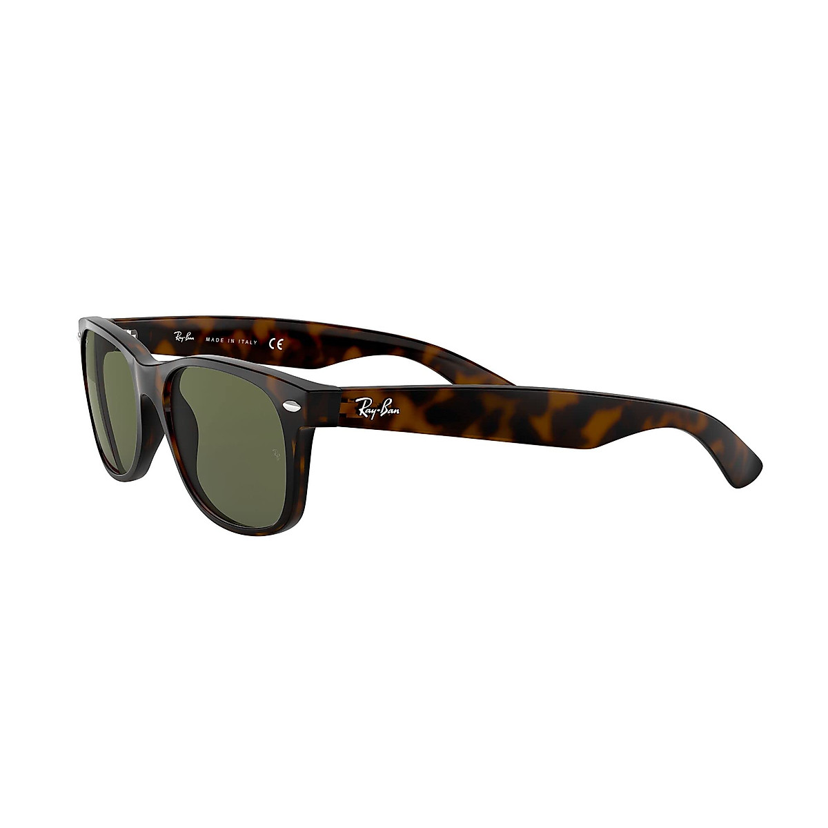 Ray-Ban RB2132 New Wayfarer Square Sunglasses, Tortoise/G-15 Green, 55 mm