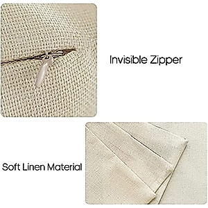 Pillow Covers 18x18 Set of 4, Modern Sofa Throw Pillow Cover, Decorative Outdoor Linen Fabric Pillow Case for Couch Bed Car 45x45cm (Yellow, 18x18,Set of 4)