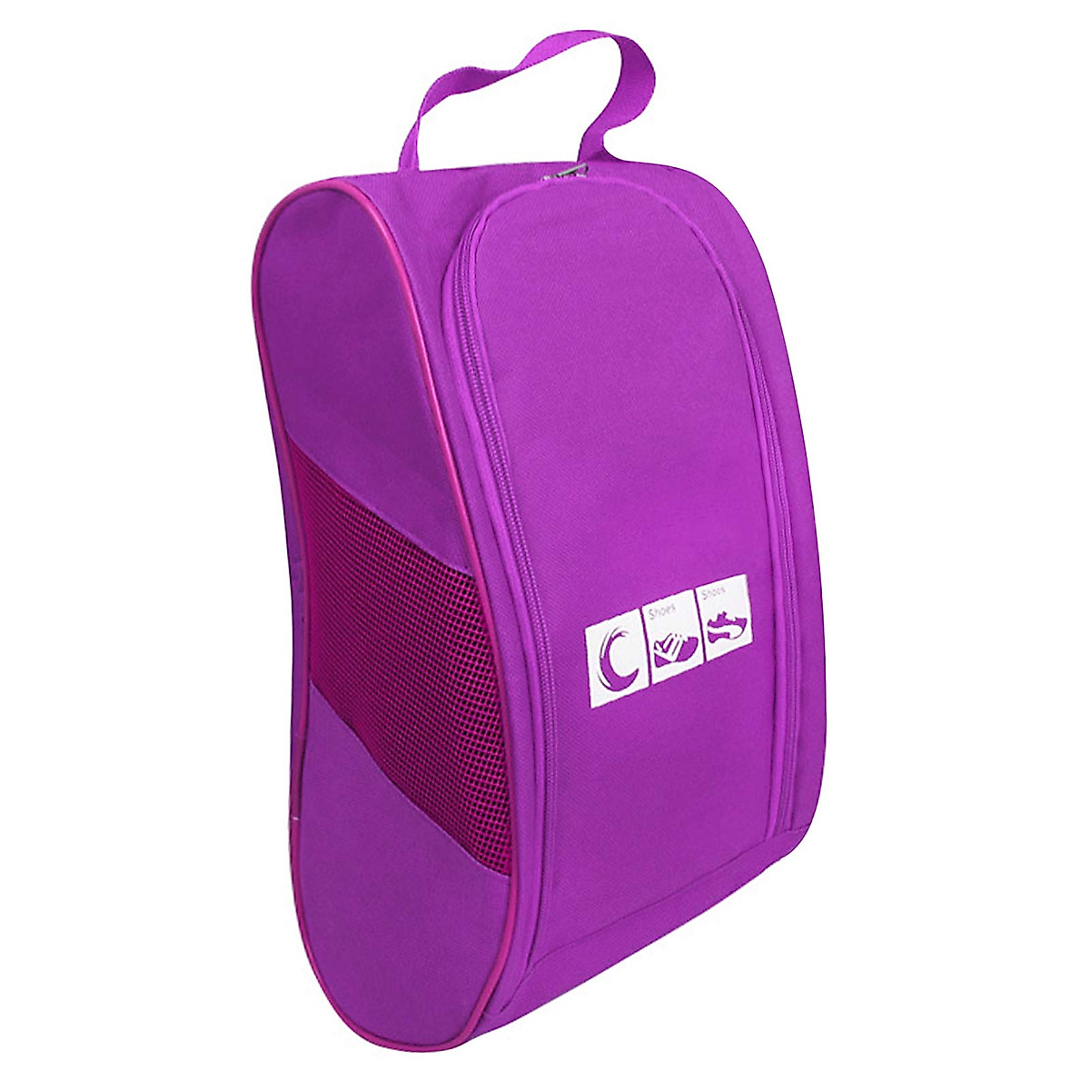 Waterproof Breathable Dustproof Travel Portable Shoes Zipper Handle Carrying Case Organizer Home Shoes Free Stand Packing Cubes Box Storage Bag (Red)