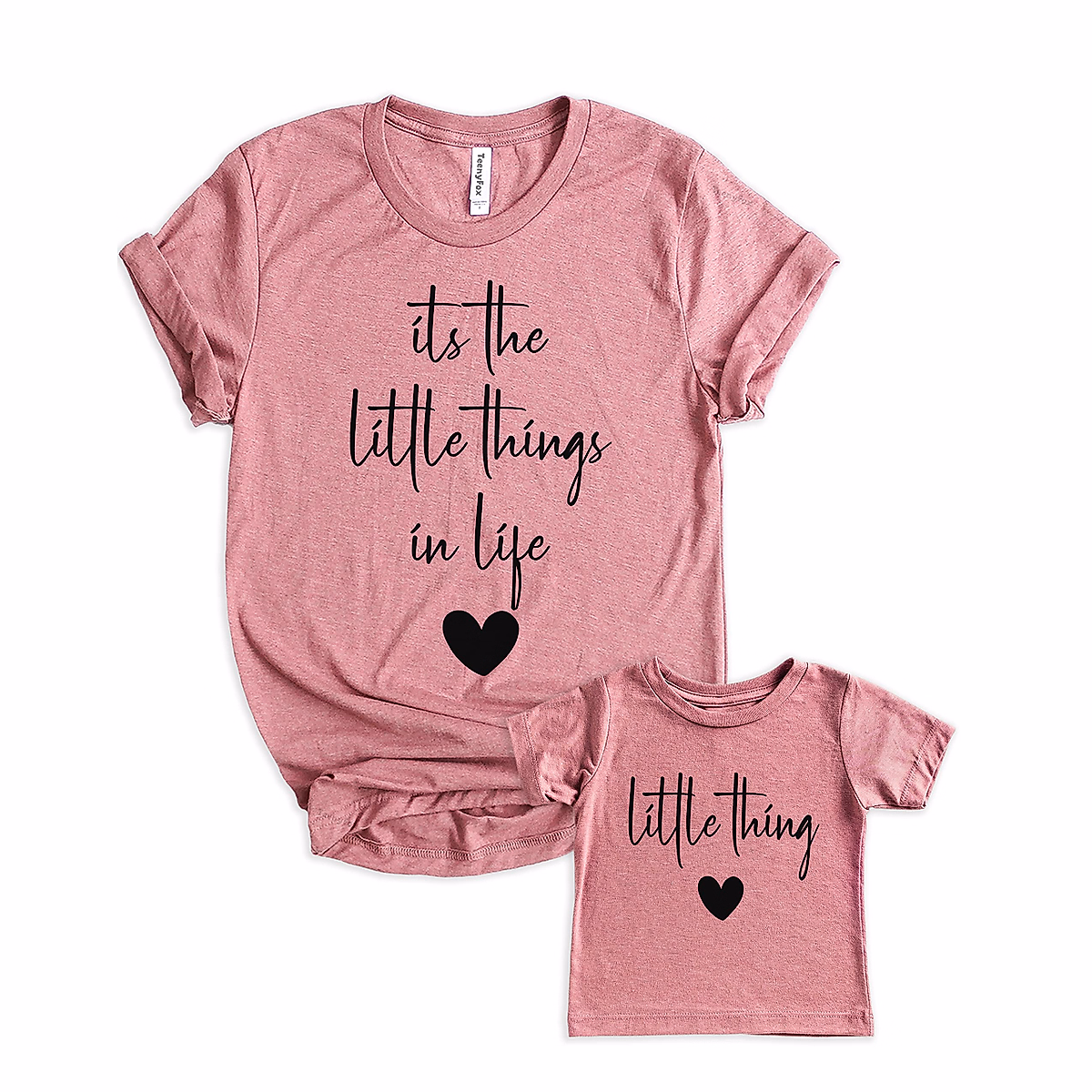 Teeny Fox Little Things in Life Mother Daughter Matching Outfits Mom and Me Cute Family Shirts