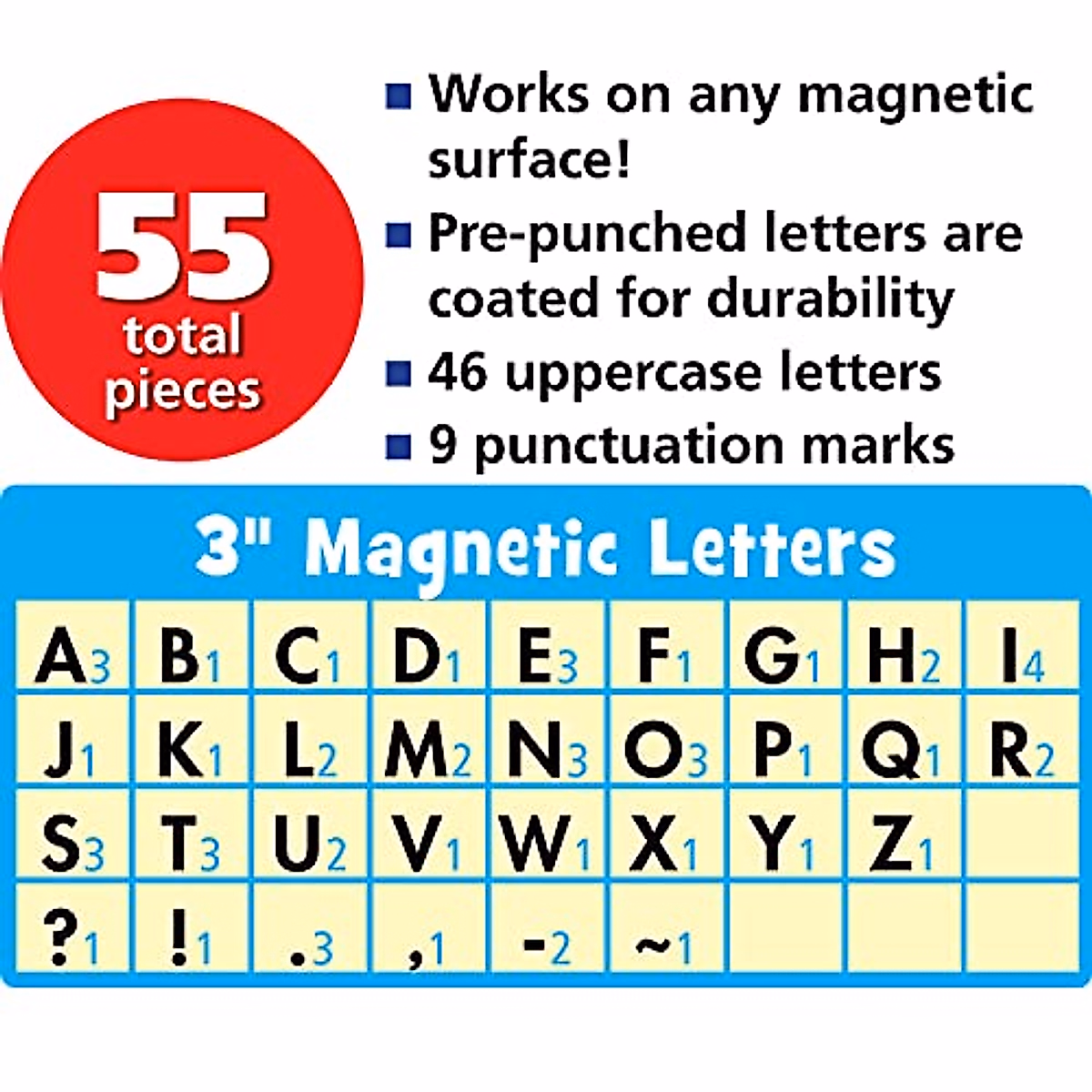 Teacher Created Resources Marquee Bold Block 3" Magnetic Letters