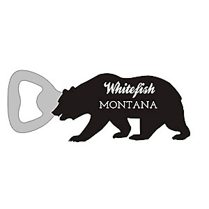 Whitefish Montana Camping Souvenir Bear Bottle Opener