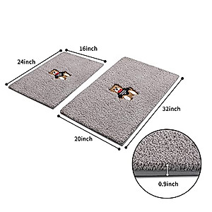 Vodiver Pink Bathroom Rugs Mat, Pink Bath Mat for Bathroom Non Slip, Ultra Soft Washable Cute and Super Absorbent Bath Rugs for Tub, Shower (20x32, Pink)