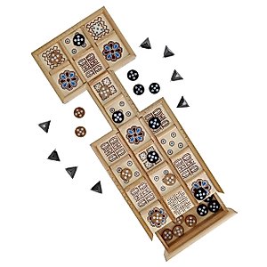 WE Games Royal Game of UR, Ancient Strategy Board Games for Adults, Solid Wood and Beautifully Designed Board with Storage Drawers, Travel Games for Adults, Table Games for 2