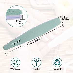 Diesisa 15pcs 1000/4000 Grit Nail Files for Natural Nails, Emery Boards for Natural Files, Double-Sided Nail Buffering Manicure Pedicure Nail Supplies Tools for Toenail Fingernail for Home & Salon