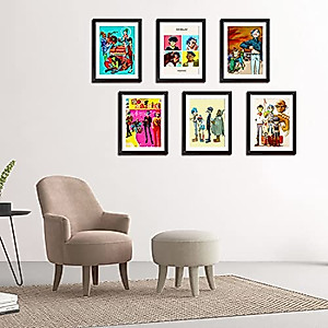 SHANDLER Gorillaz Poster - Set of 6 Pcs Unframed Canvas 8*10inch Band Posters Cool Rock Punk Album Music for Men Teens Girls Boys Fans Lovers