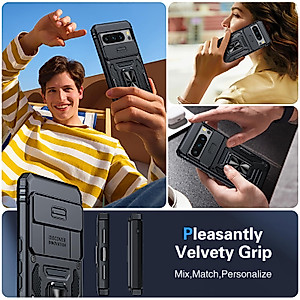 ANTSHARE for Google Pixel 8 Pro Case, [16 FT Military Grade Drop Protection], Slide Cover [Camera Protection] Heavy Duty Shockproof Phone Case for Pixel 8 Pro,Black